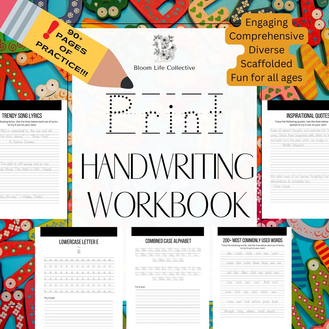 90+ Page Comprehensive & Fun Handwriting Workbook Printable | Writing ...