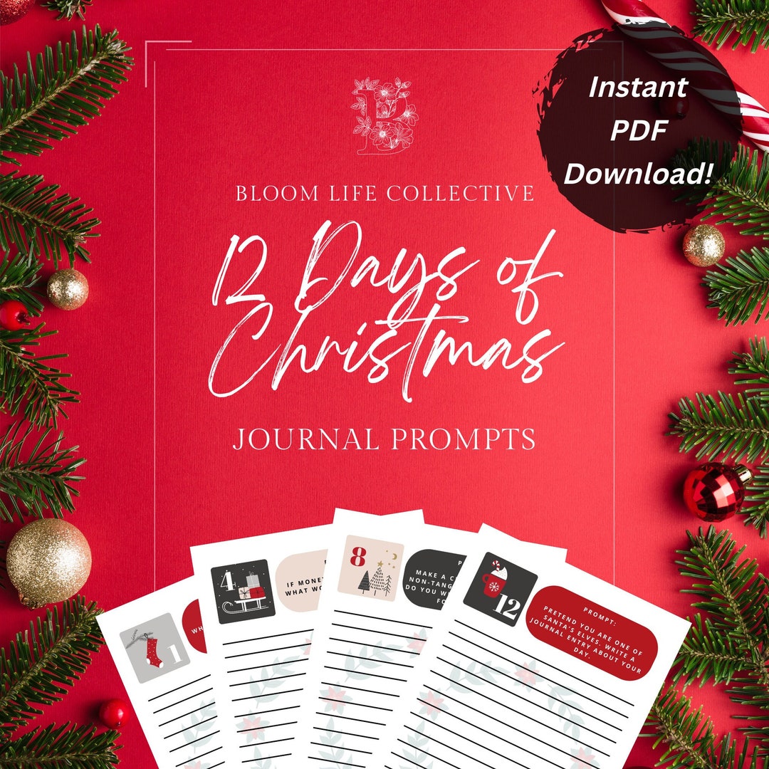 12 Days of Christmas Journal Prompts Printable | Christmas Writing Task ...