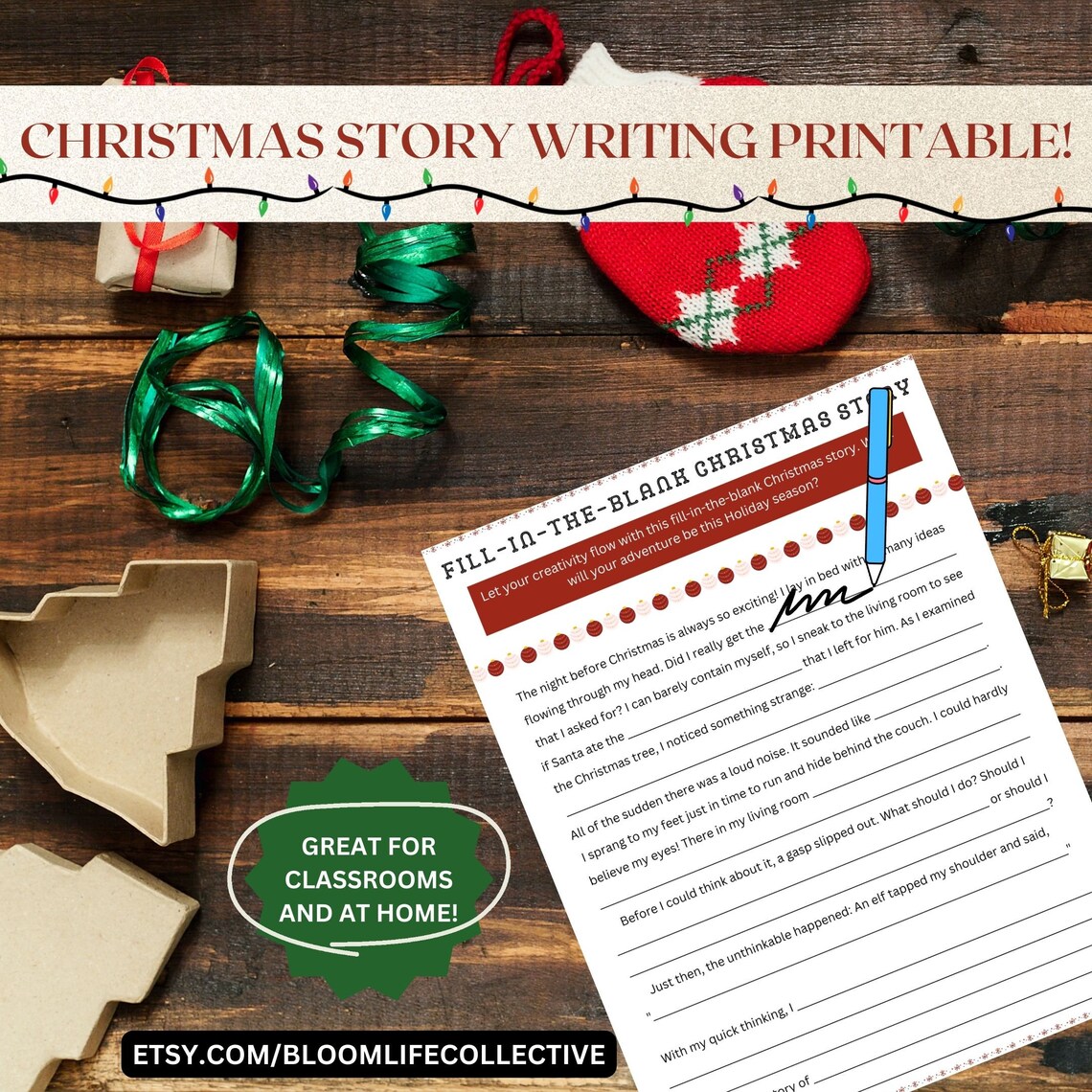 Christmas Story Writing, Story Prompts for Kids, Printable Christmas ...