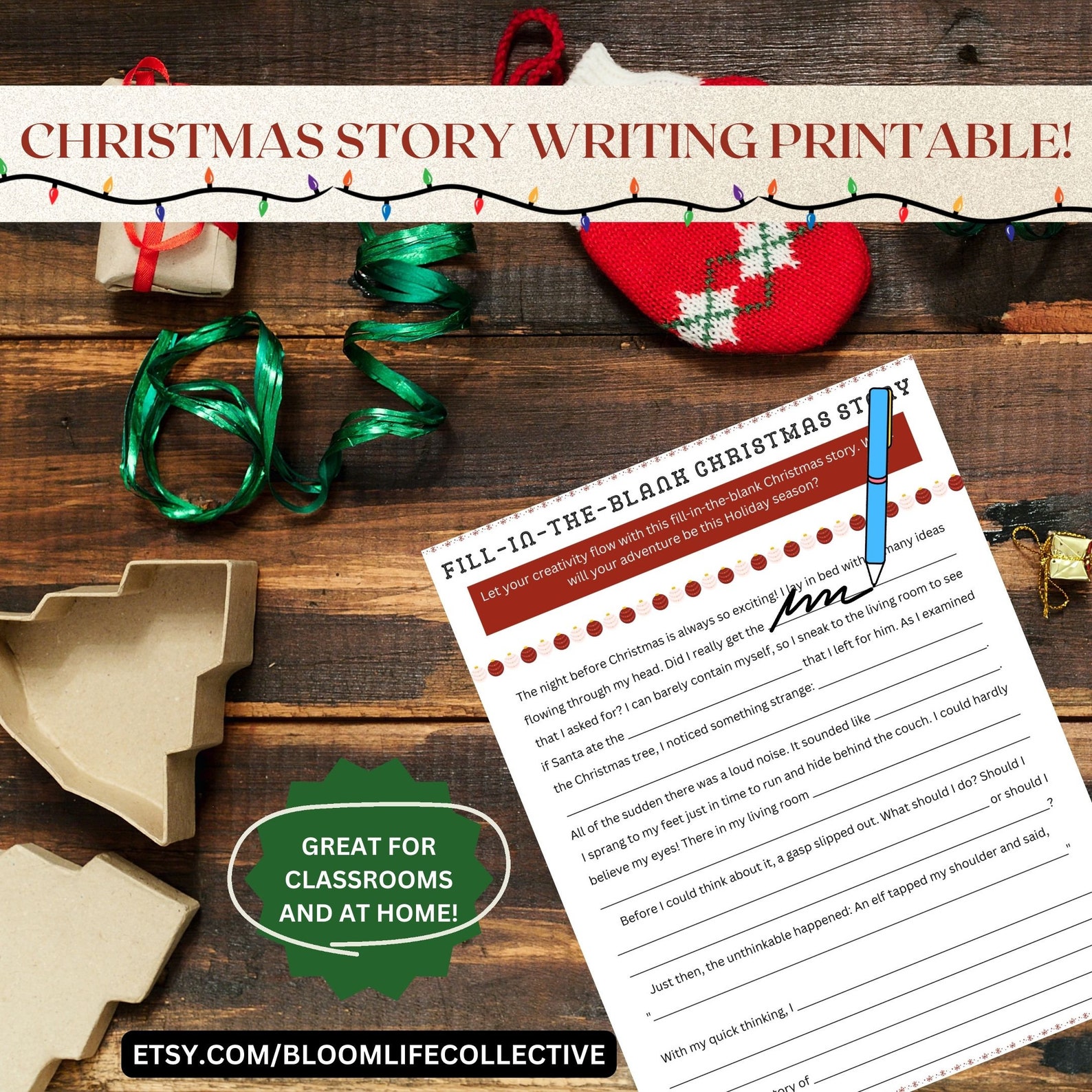 Christmas Story Writing, Story Prompts for Kids, Printable Christmas ...