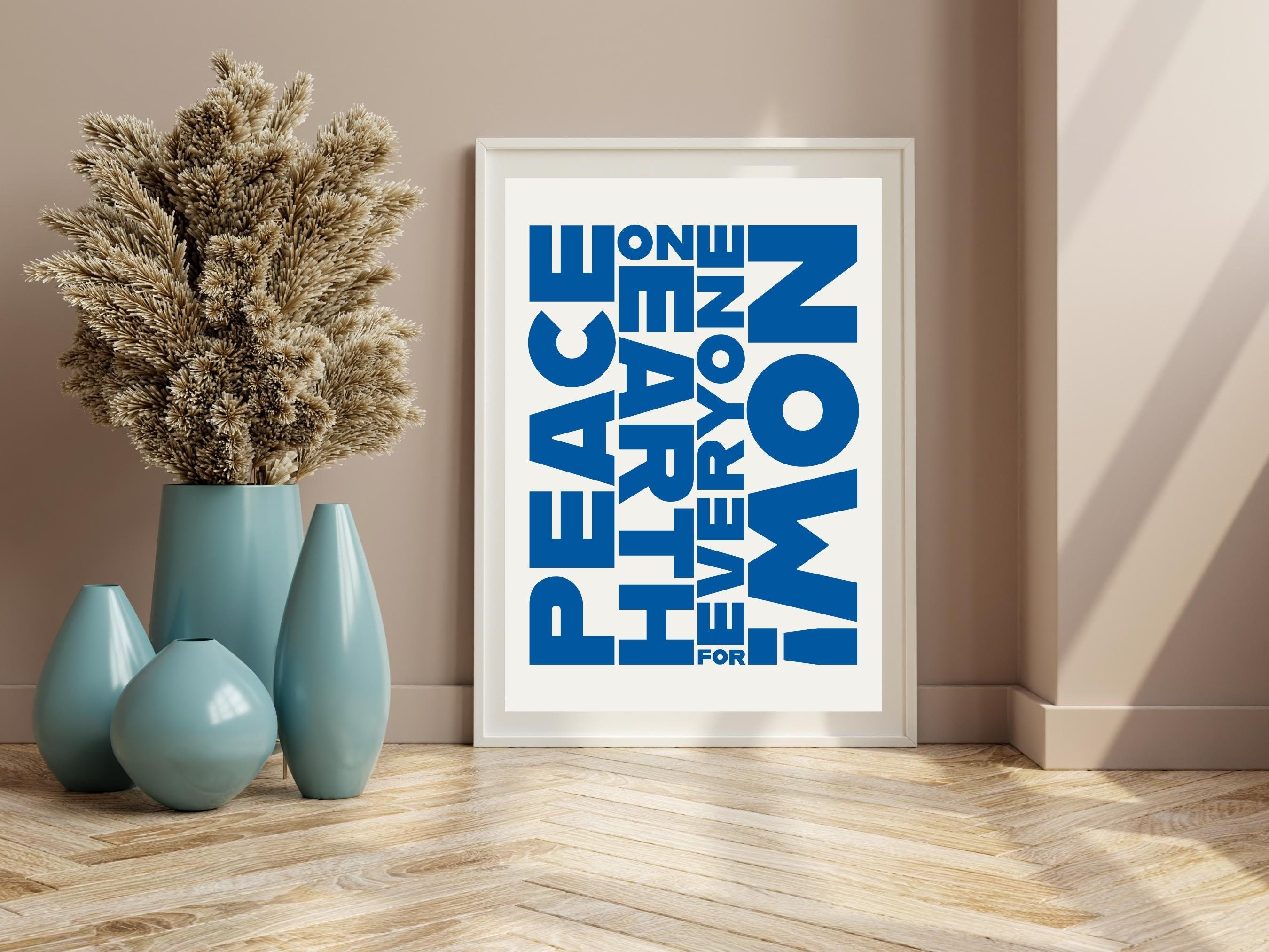 Peace Now Art Print I Wallart Printable I Uplifting Message I Gift for ...