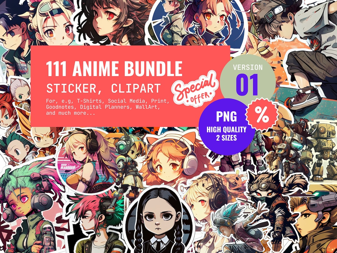 ANIME Sticker, Sticker Pack, Digital Planner Stickers, Goodnotes ...
