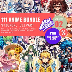 ANIME Sticker, Anime PNG, Sticker Pack, Anime Bundle, Goodnotes ...