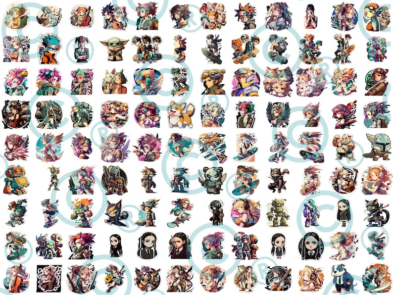 ANIME Sticker, Sticker Pack, Digital Planner Stickers, Goodnotes ...