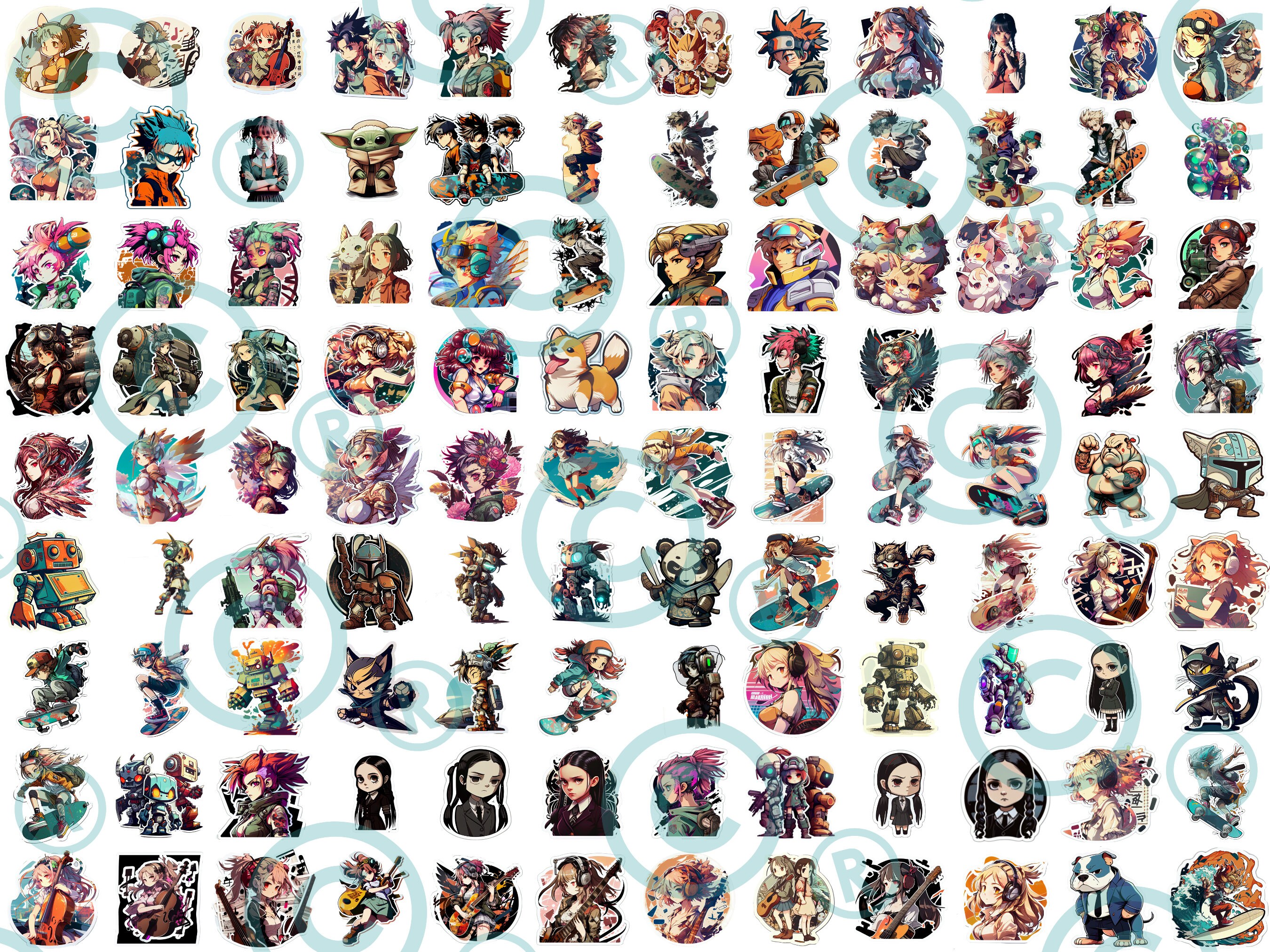 ANIME Sticker, Sticker Pack, Digital Planner Stickers, Goodnotes ...