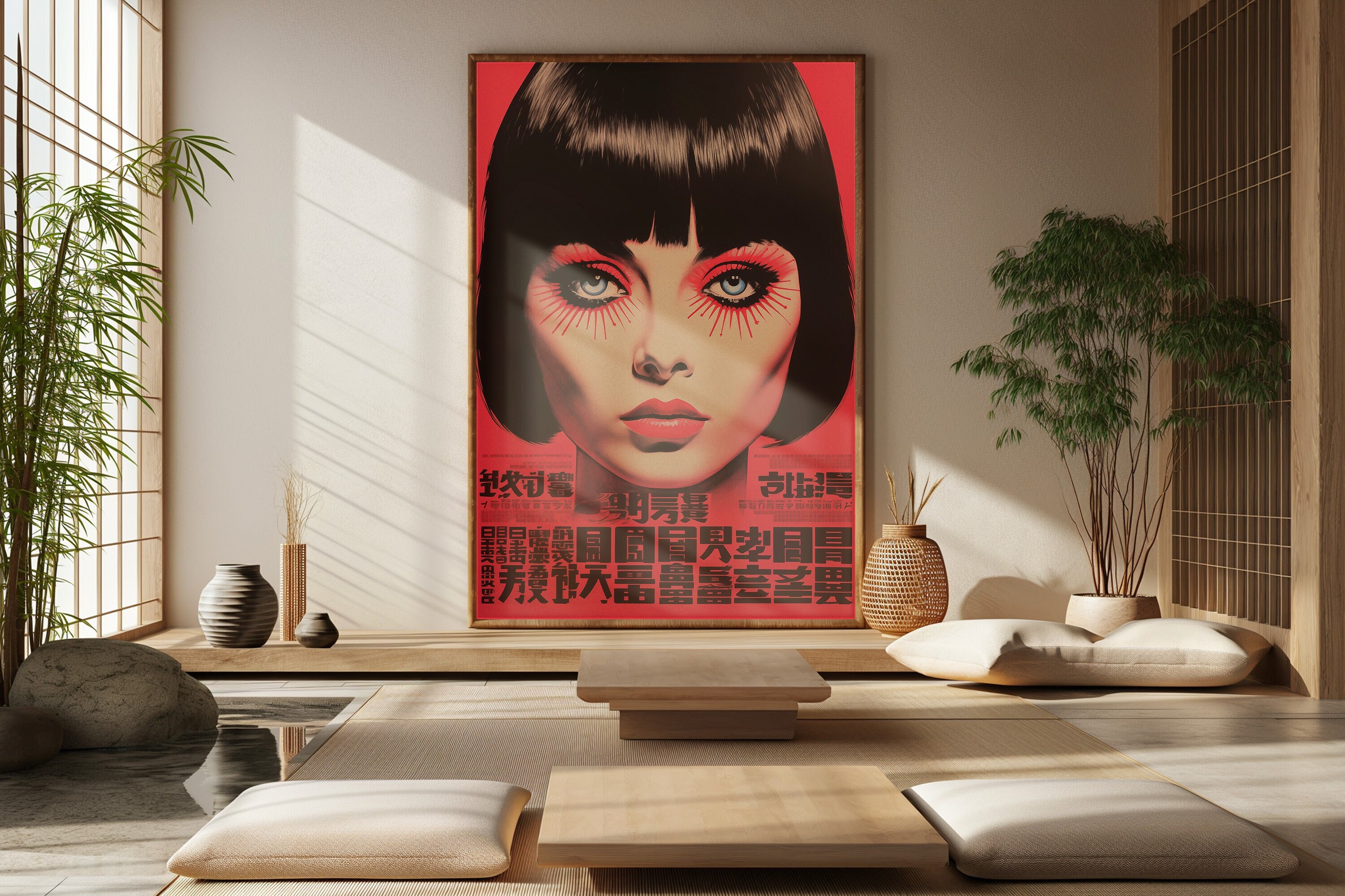 Modern Art Meets Manga: Japanese Style Graphic Design Poster, Printable ...