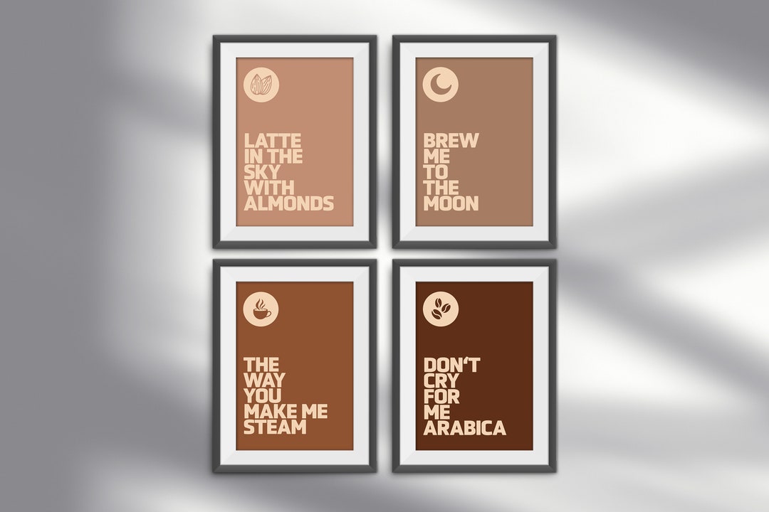 Barista Beats, Set of 4, Wall Art Printable, Coffee Shop Decorations ...