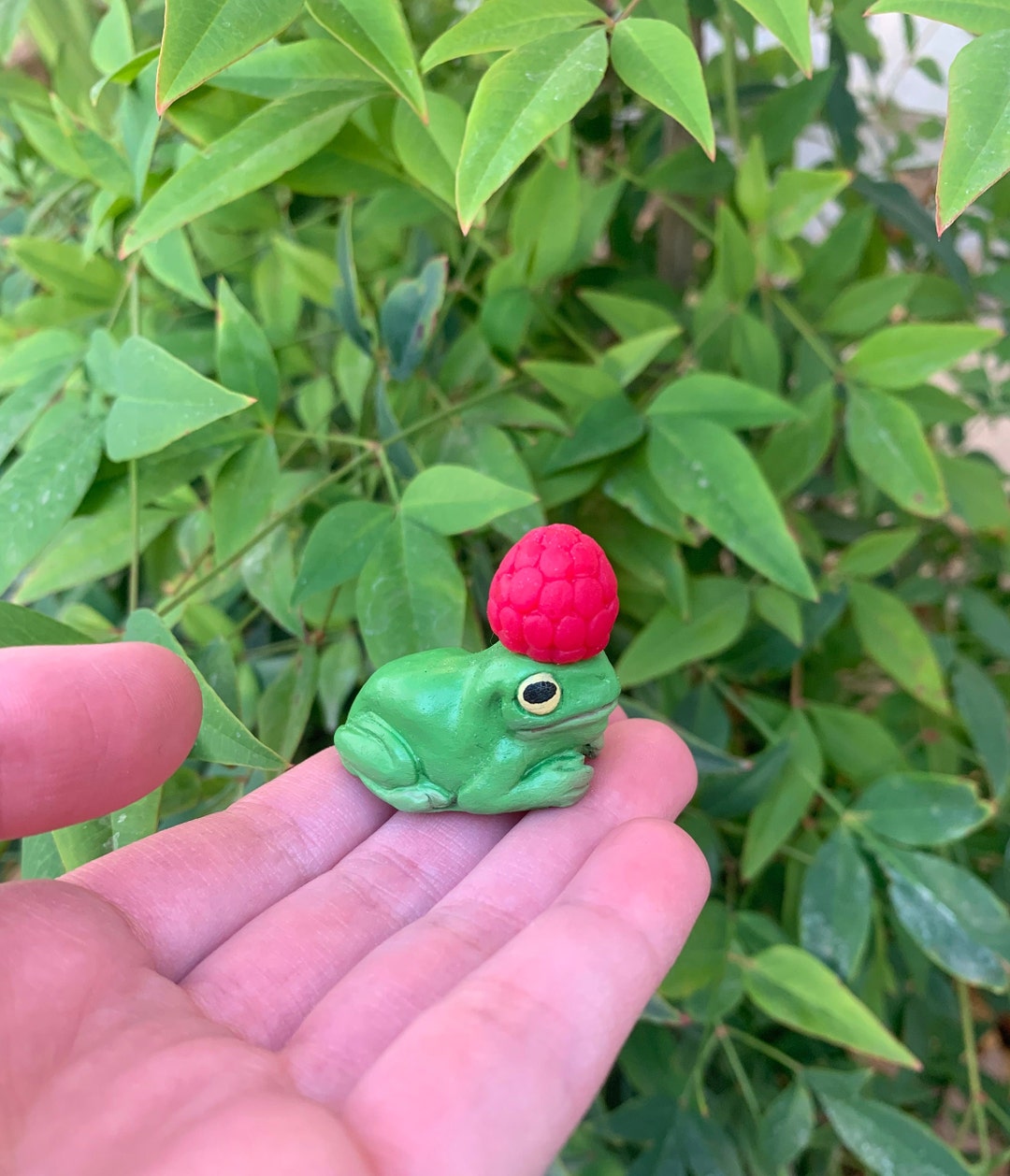 Handmade Clay Frog With Raspberry Hat | Fairycore Aesthetic Clay Frog ...