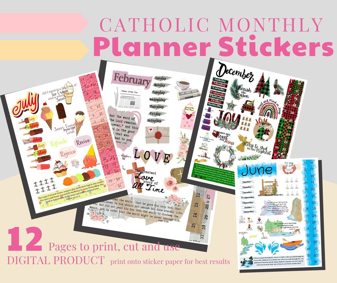 Catholic Planner Stickers DIGITAL DOWNLOAD to Save and Self-print - Etsy