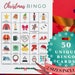 Christmas Bingo Printable Game for Kids, Family and Friends, 50 Unique ...