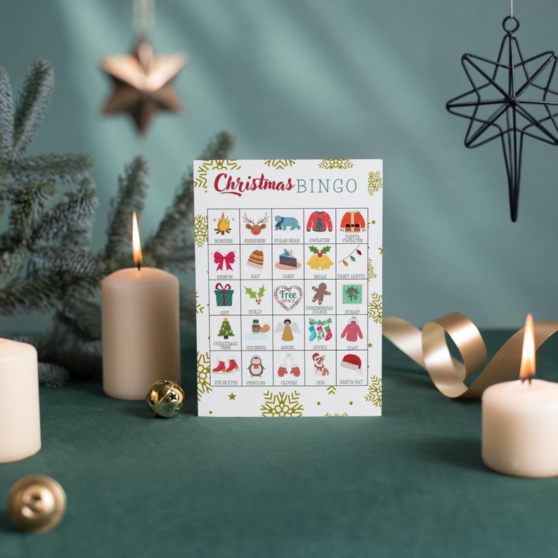 Christmas Bingo Cards Printable 30 Unique Bingo Cards for - Etsy