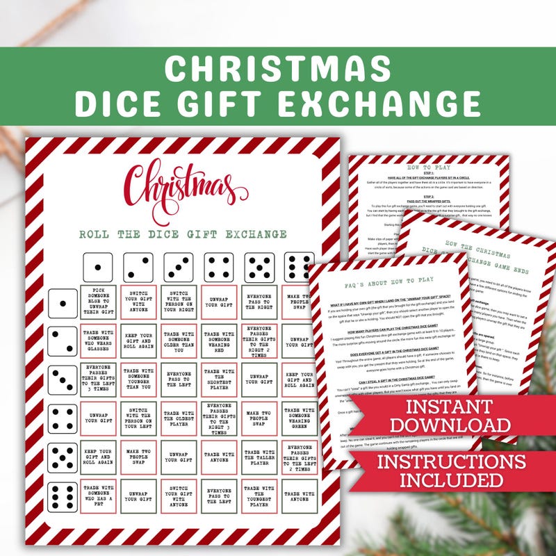 Christmas Dice Game Printable - Etsy