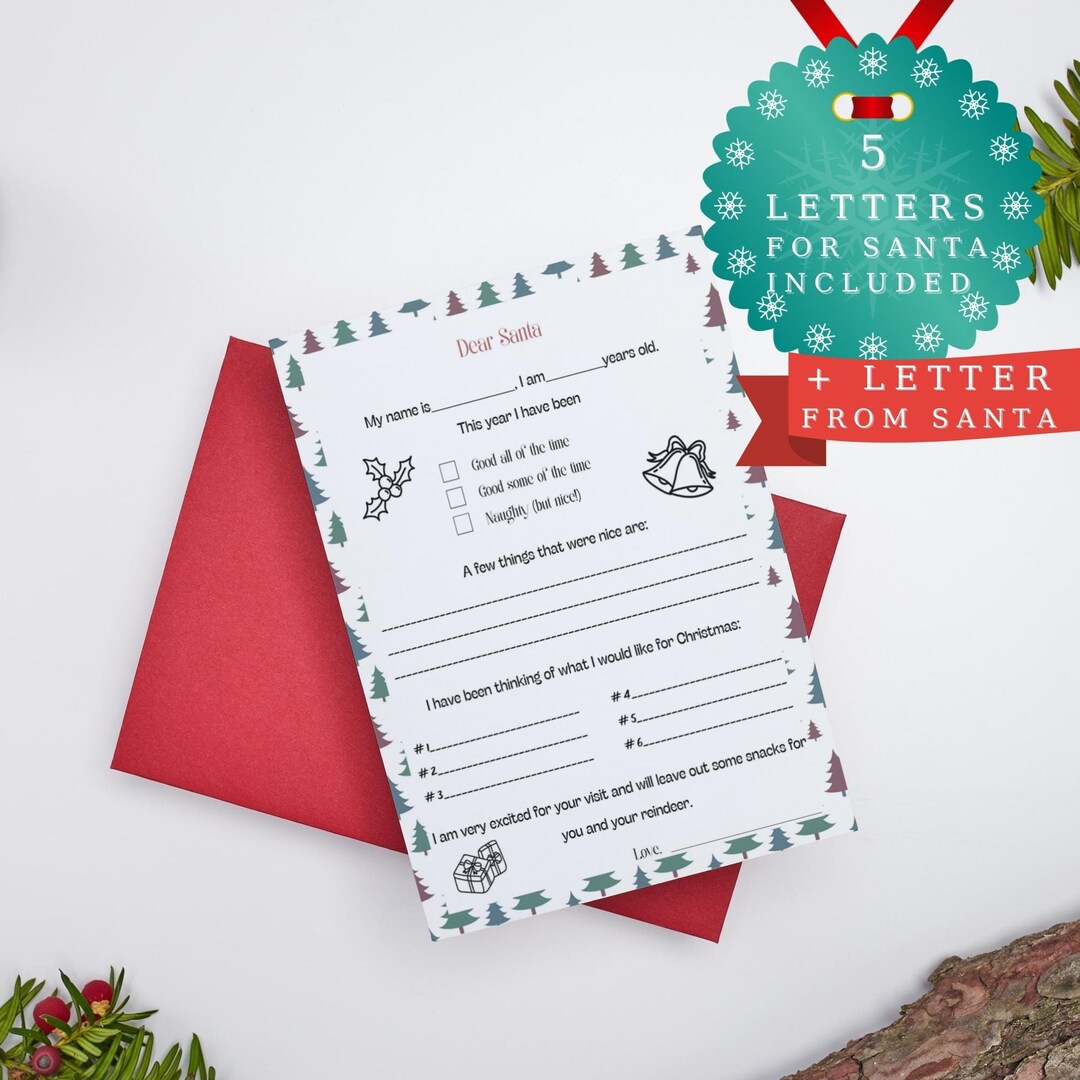 Christmas Wish List Printable, Letters for Santa Claus, Mail for Kids ...