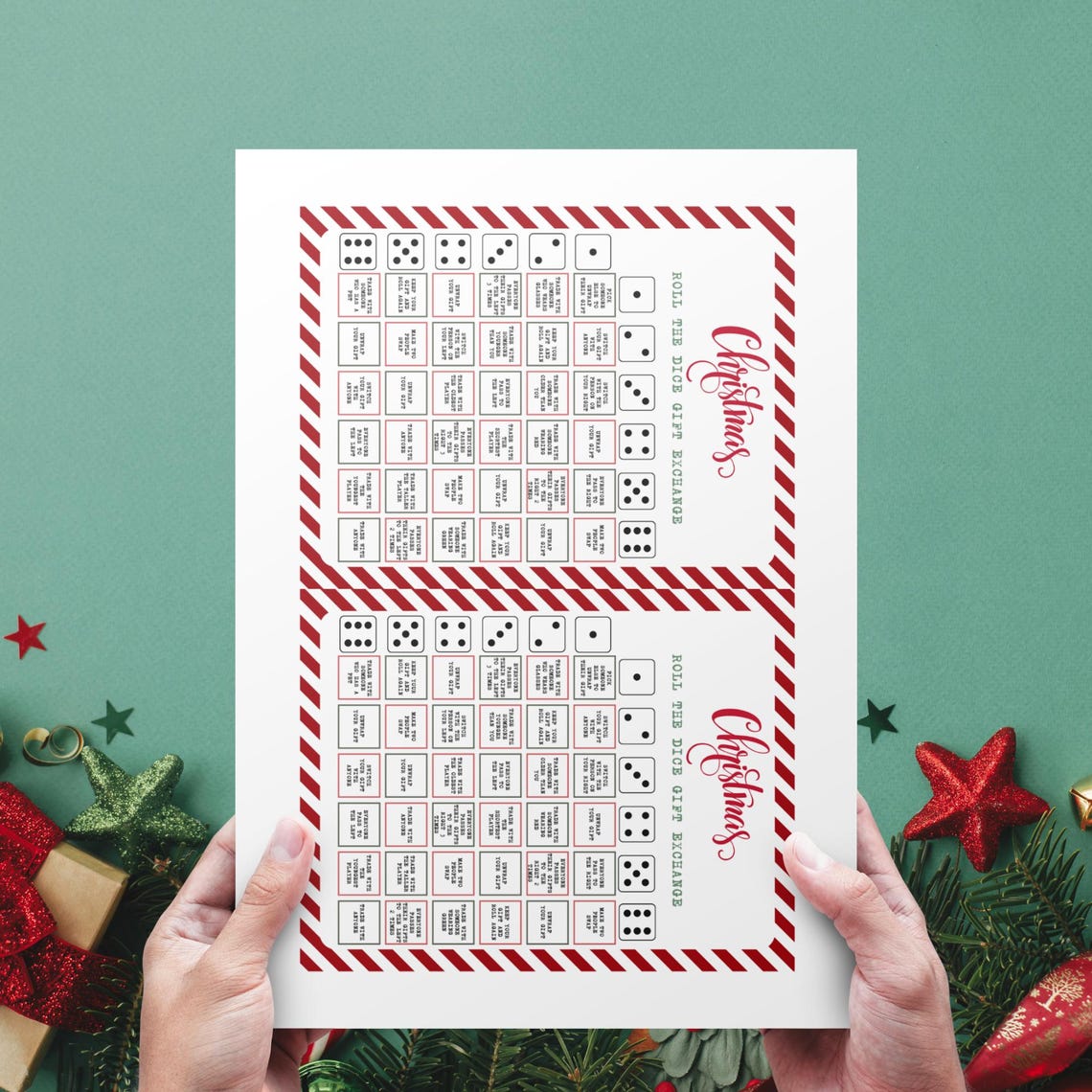 Roll the Dice Christmas Gift Exchange Game, Christmas Printable Game ...
