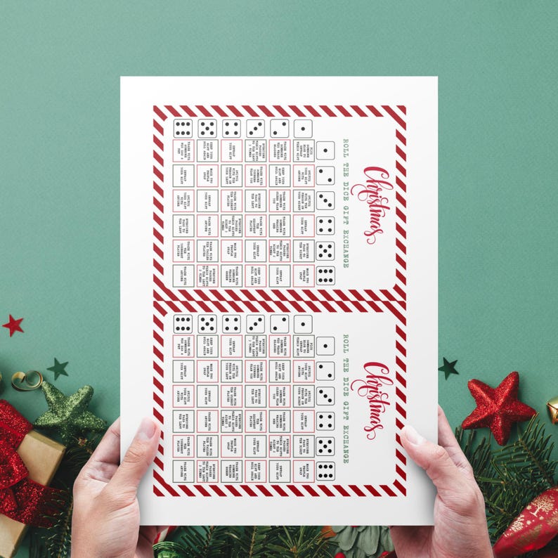 Roll the Dice Christmas Gift Exchange Game, Christmas Printable Game ...