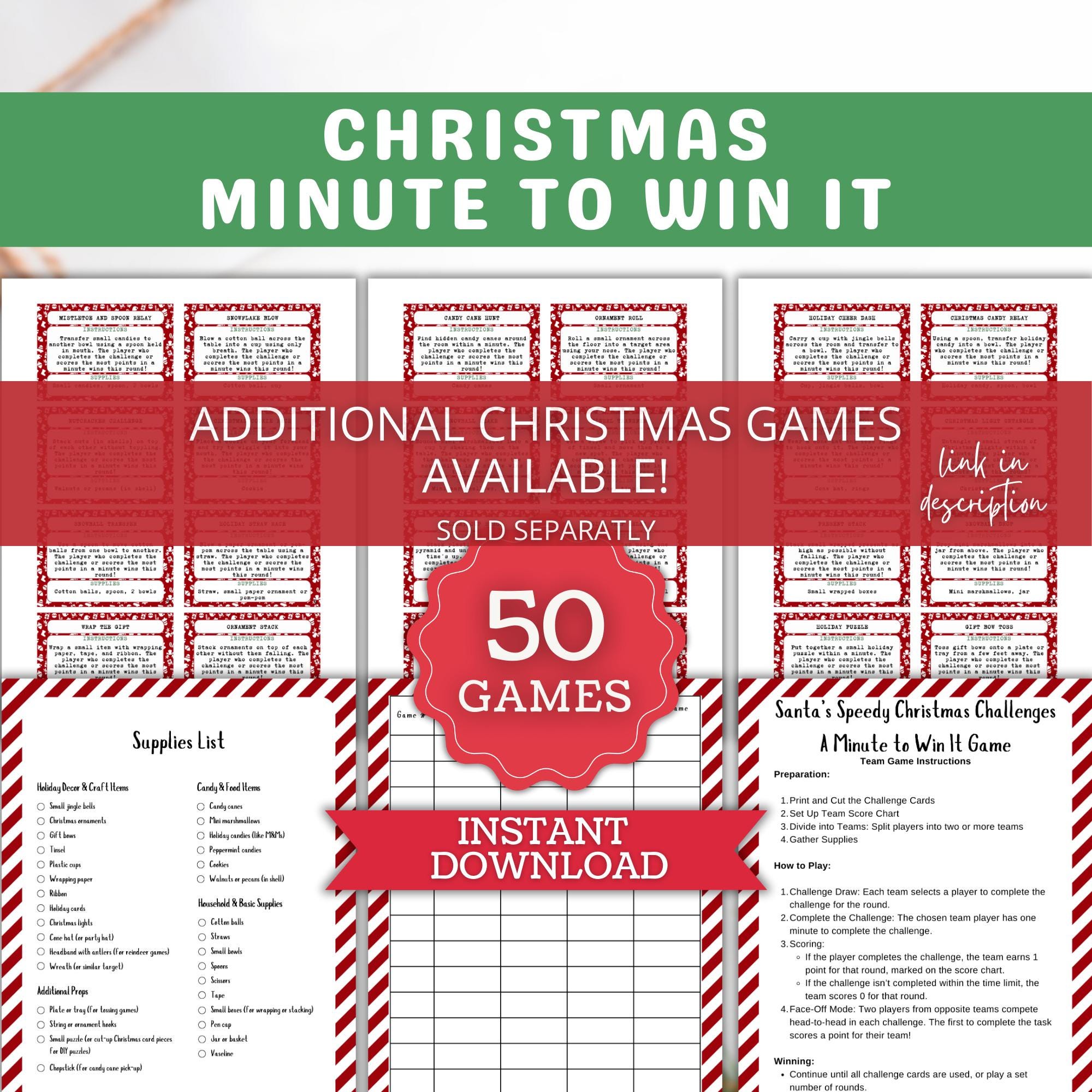 Roll the Dice Christmas Gift Exchange Game, Christmas Printable Game ...