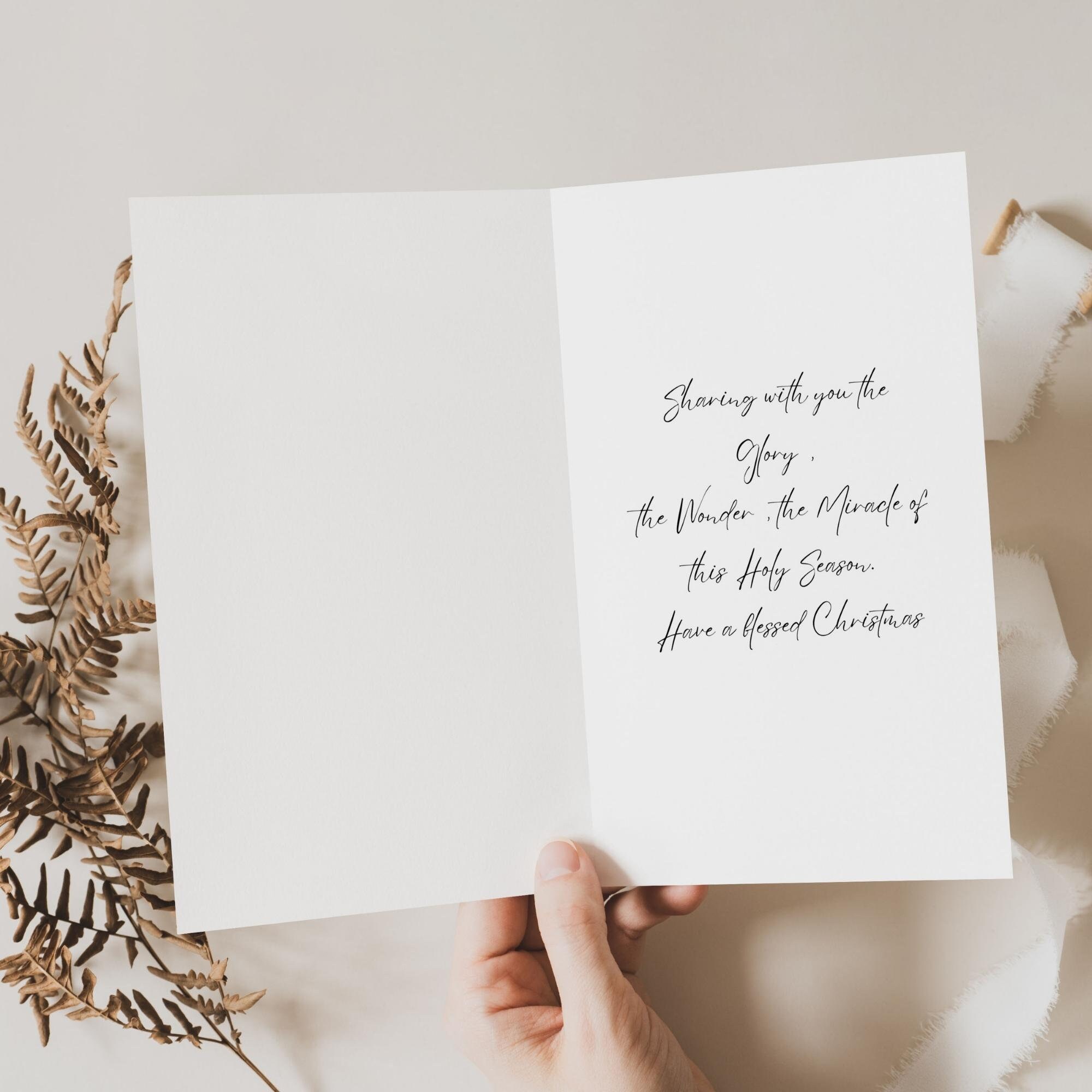 Christian Christmas Cards Printable, Religious Card Canva Template ...