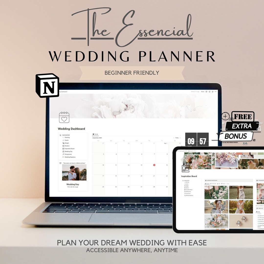 Notion Template for Wedding, Notion Planner, Honeymoon Digital Planning ...