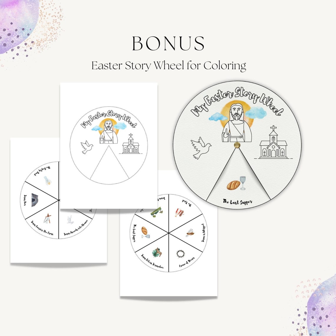 Easter Story Wheel Printable Easter Story Cards Printable - Etsy