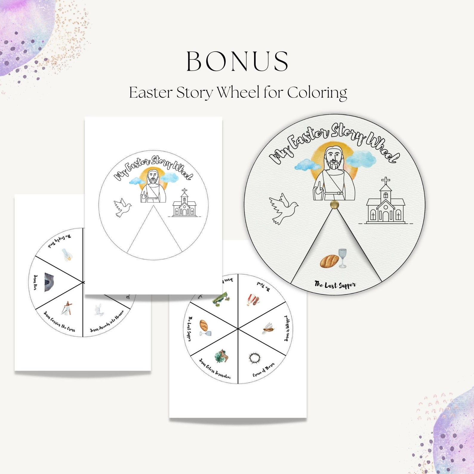 Easter Story Wheel Printable Easter Story Cards Printable - Etsy