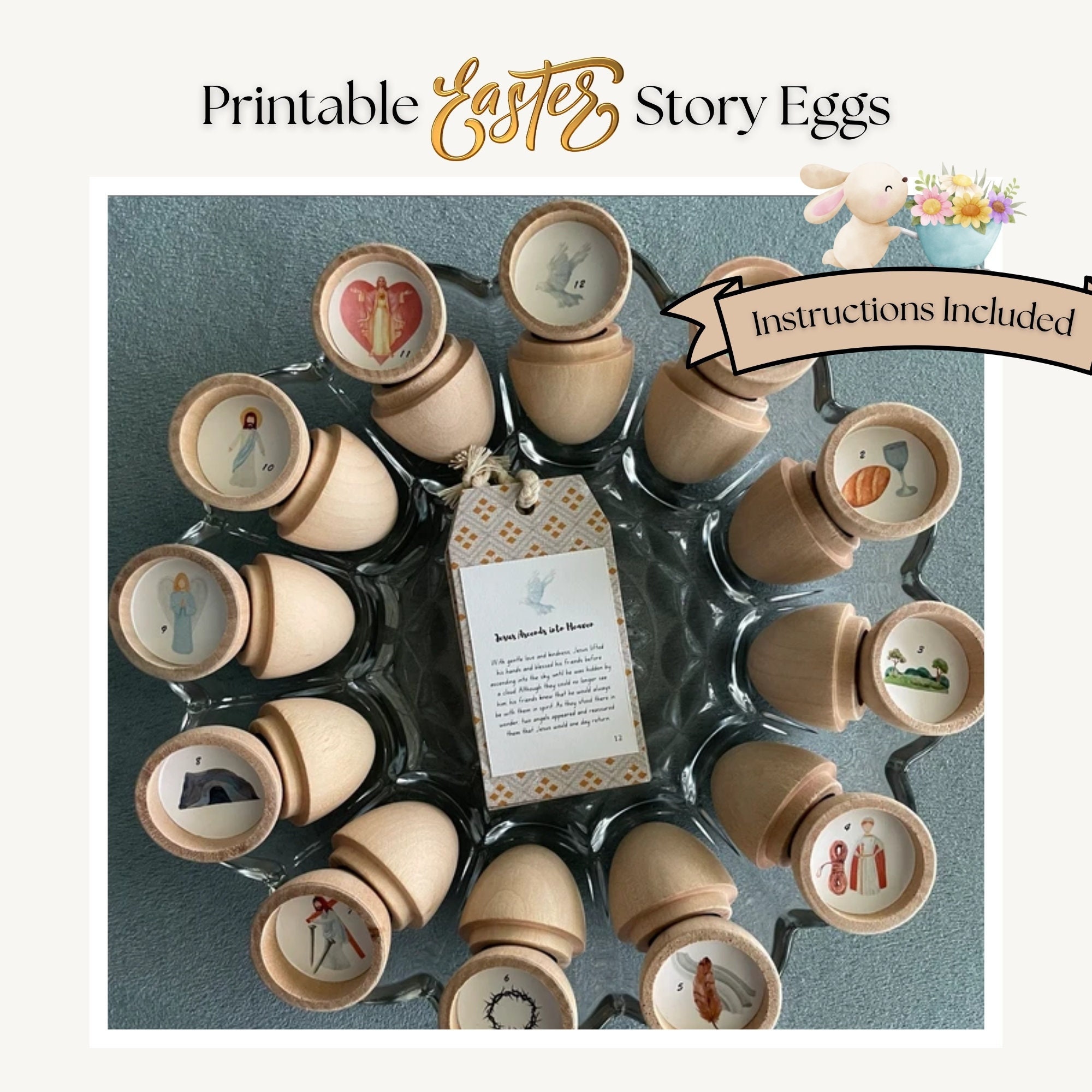 Easter Story Eggs Printable Activity for Kids, Christian Easter Cards ...