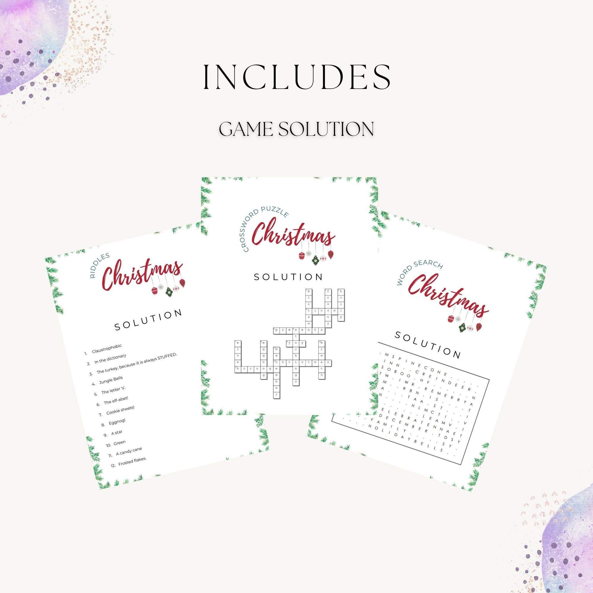 Christmas Games Printable Bundle, Family Activities, Holiday Party Word ...