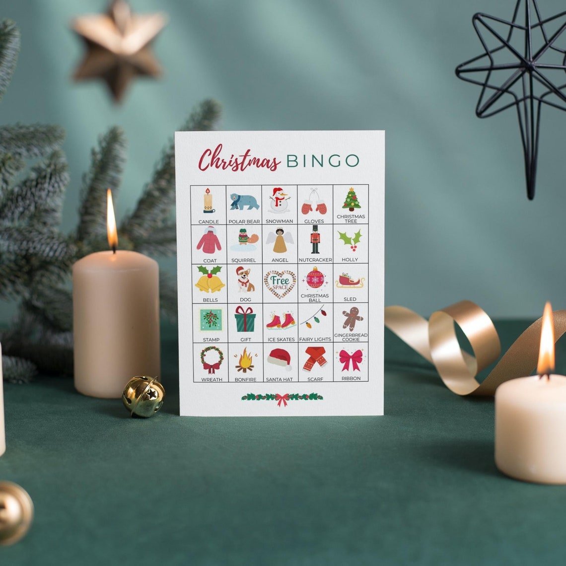 Christmas Bingo Printable Game for Kids, Family and Friends, 50 Unique ...