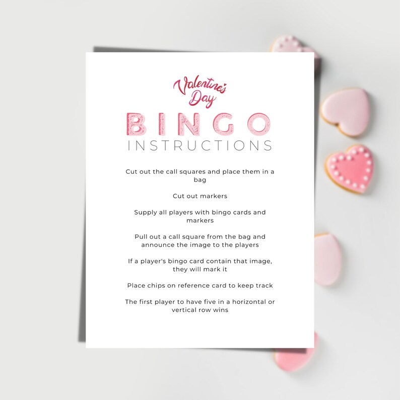 Valentines Bingo Cards for Kids, 50 Unique Printable Bingo Cards ...