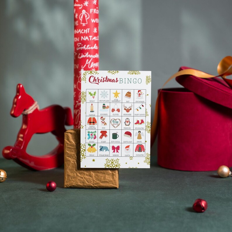 Christmas Bingo Cards Printable, 30 Unique Bingo Cards for Kids, Family ...