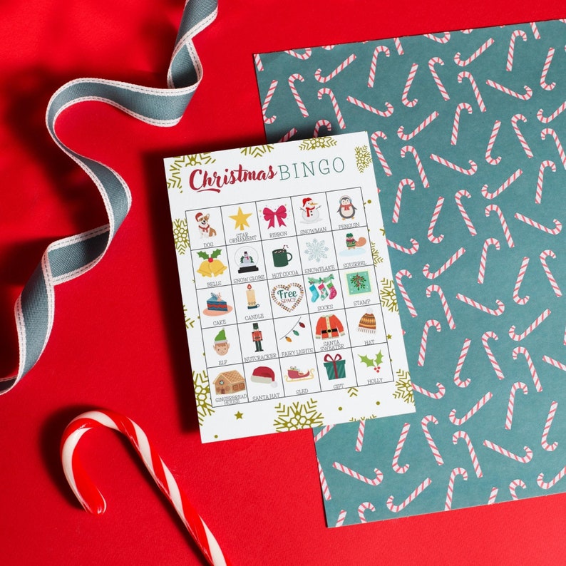 Christmas Bingo Cards Printable, 30 Unique Bingo Cards for Kids, Family ...