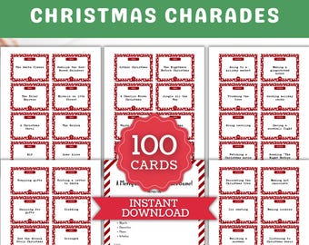 Chistmas Charades | Printable Holiday Party Game for Kids and Family - Etsy