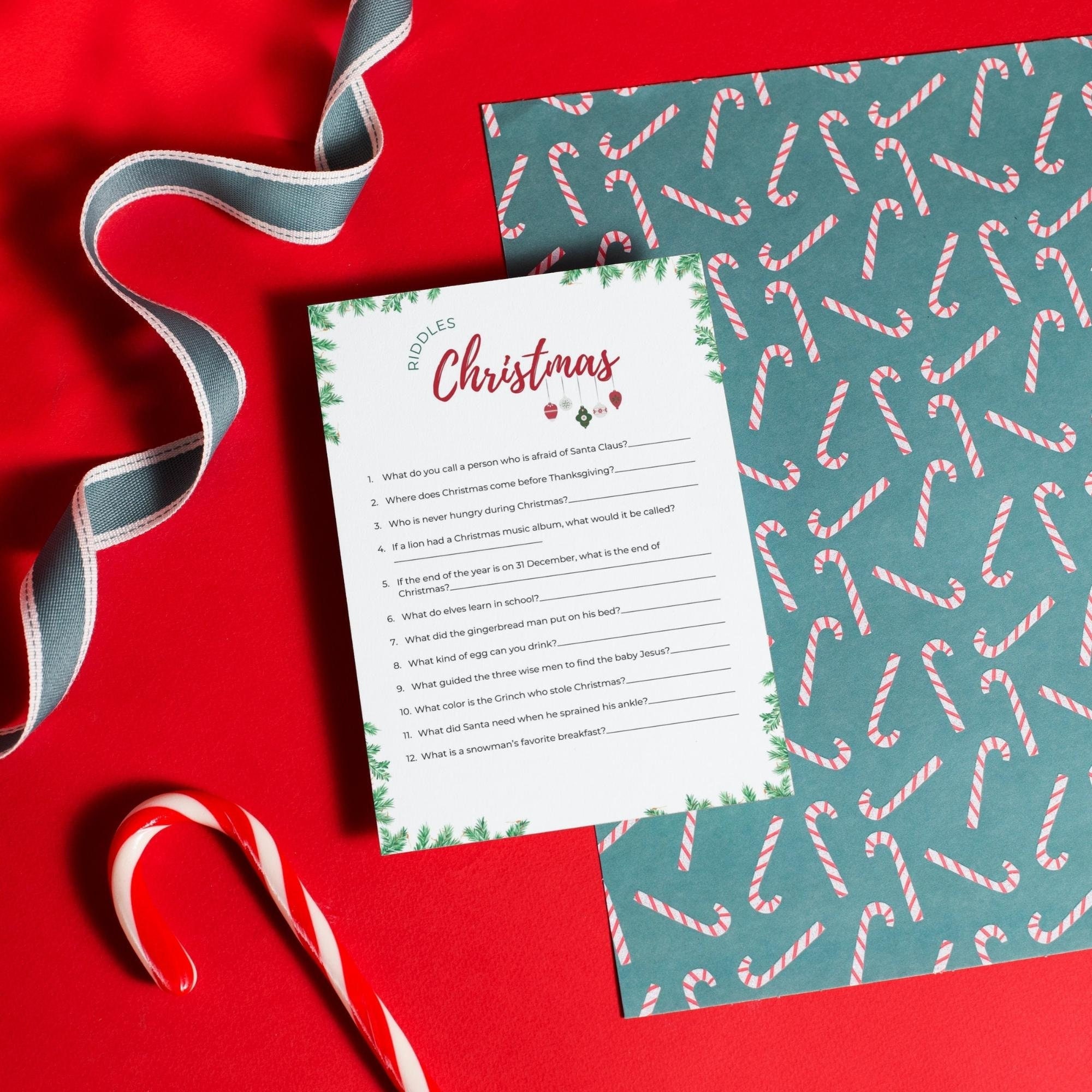 Christmas Games Printable, Family Activities, Holiday Party Riddles Game, Instant Download ER001 ...