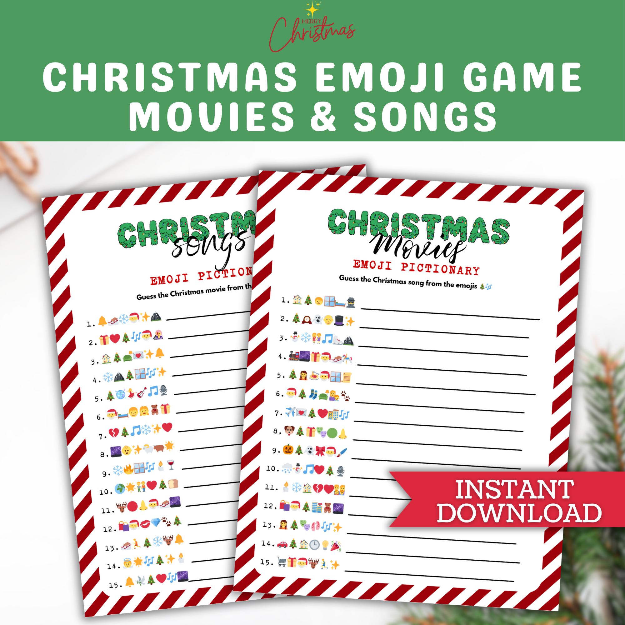 Christmas Song Emoji Game, Christmas Movie Emoji Pictionary, Party ...