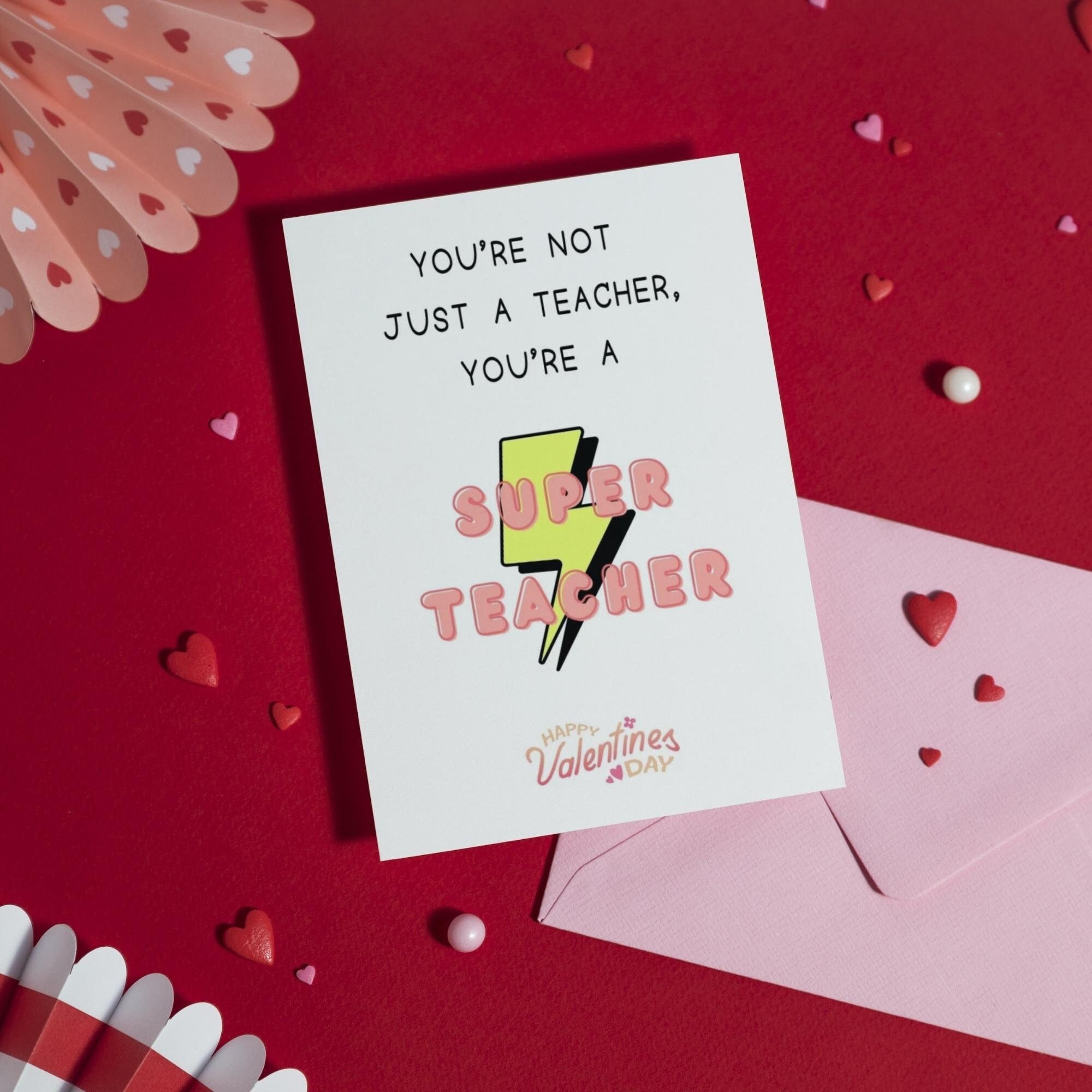 Printable Valentines Day Card for Teacher From Kid, Fully Editable Best ...