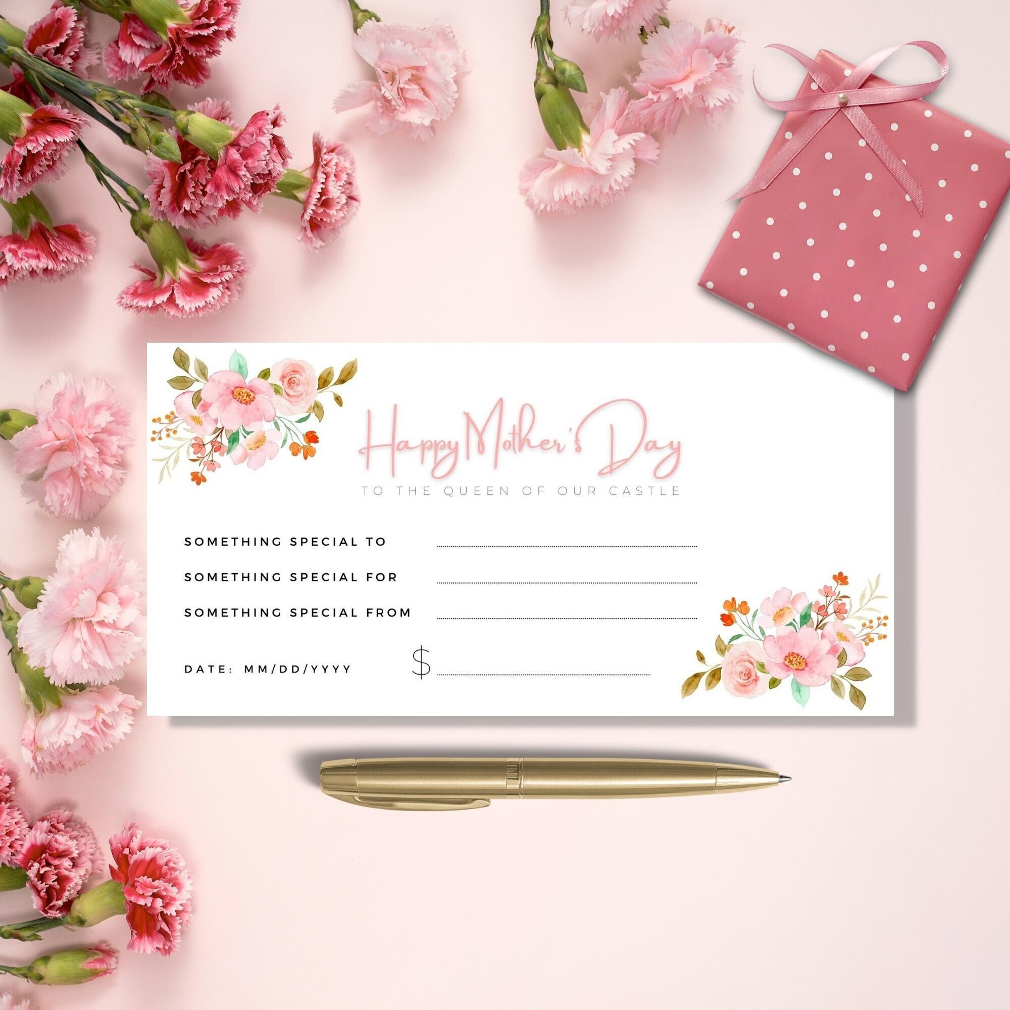Mother's Day Gift Certificate Template, Editable Gift Voucher, Mother's ...