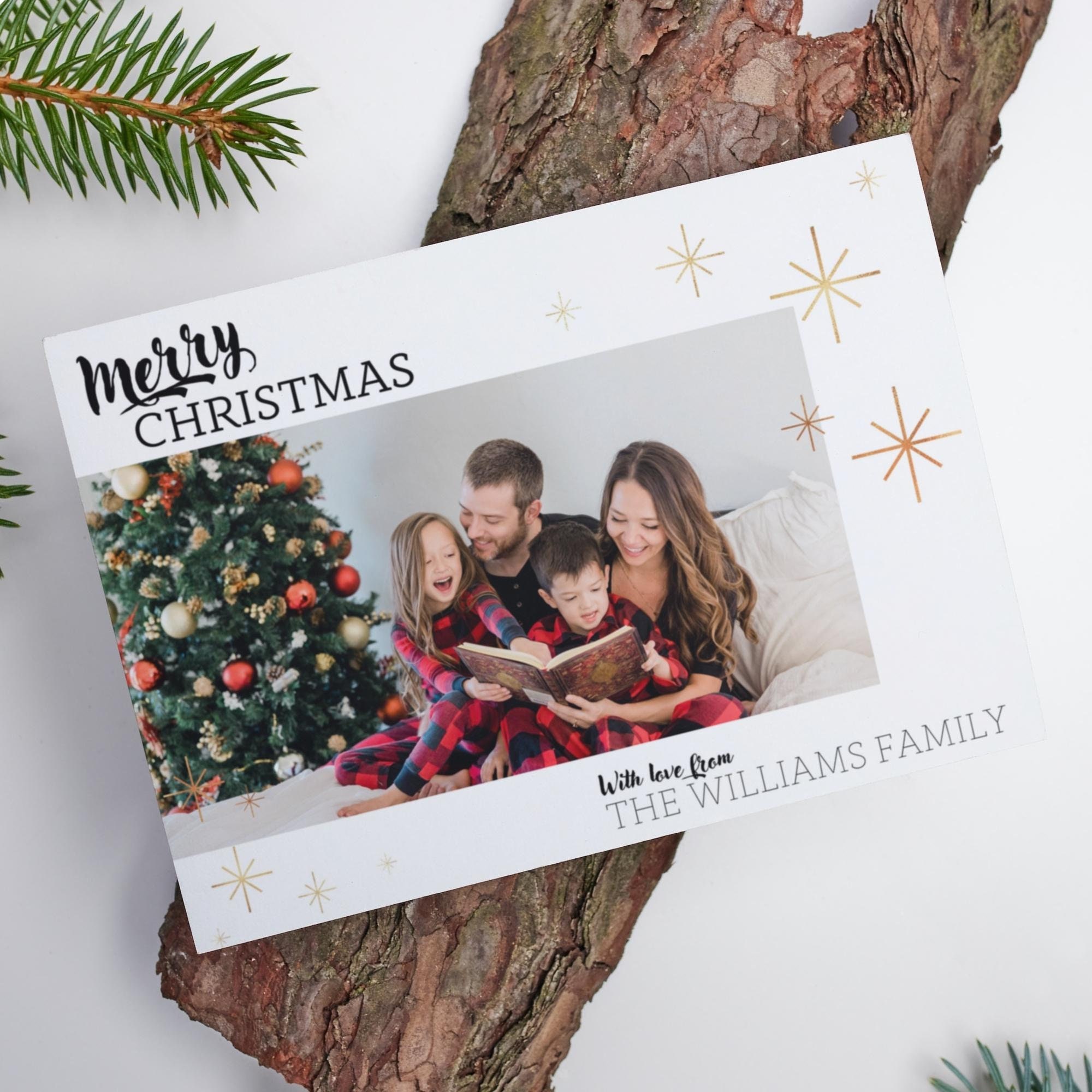 Printable Christmas Card Template Canva, Editable Happy Holidays Card ...