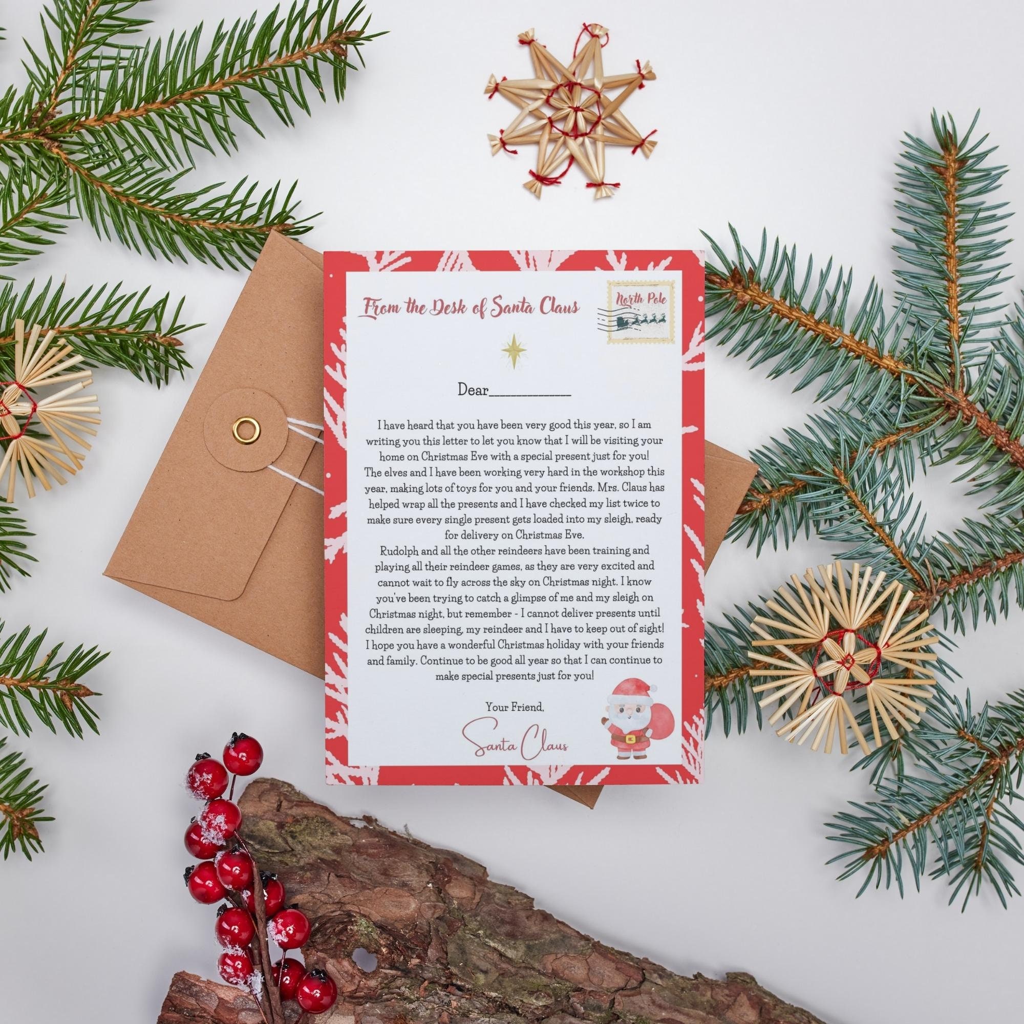 Dear Santa Letter Printable, Letter From Santa Christmas Eve, Letters ...
