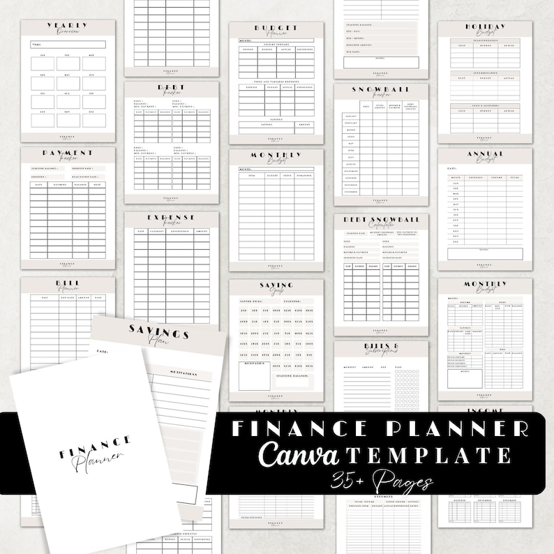 Budget Planner Template Canva Printable Budget Tracker - Etsy