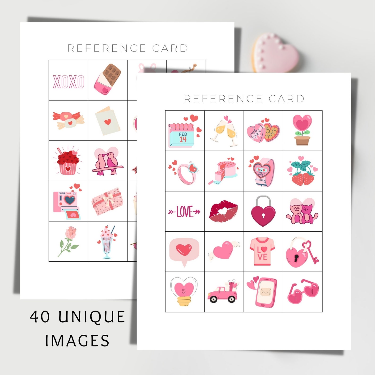 Valentines Bingo Cards for Kids, 50 Unique Printable Bingo Cards ...