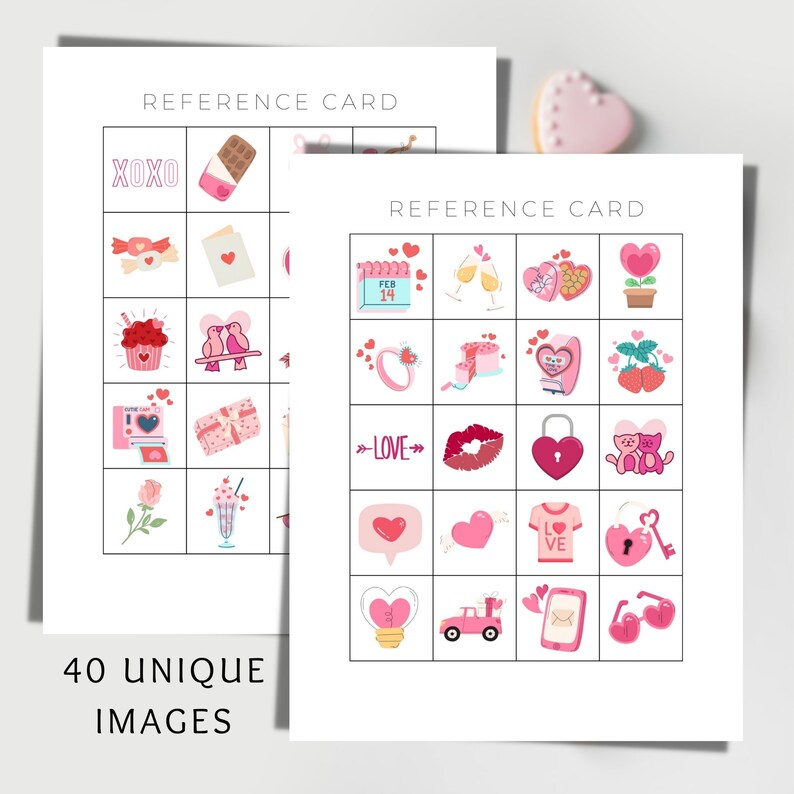 Valentines Bingo Cards for Kids, 50 Unique Printable Bingo Cards ...