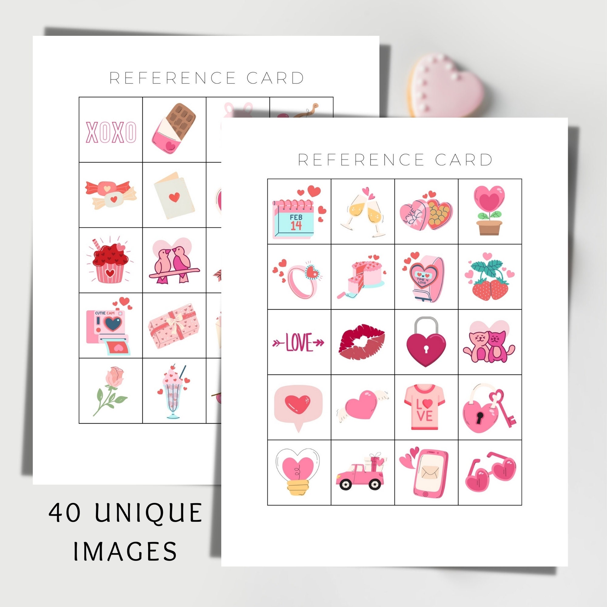 Valentines Bingo Cards for Kids, 50 Unique Printable Bingo Cards ...