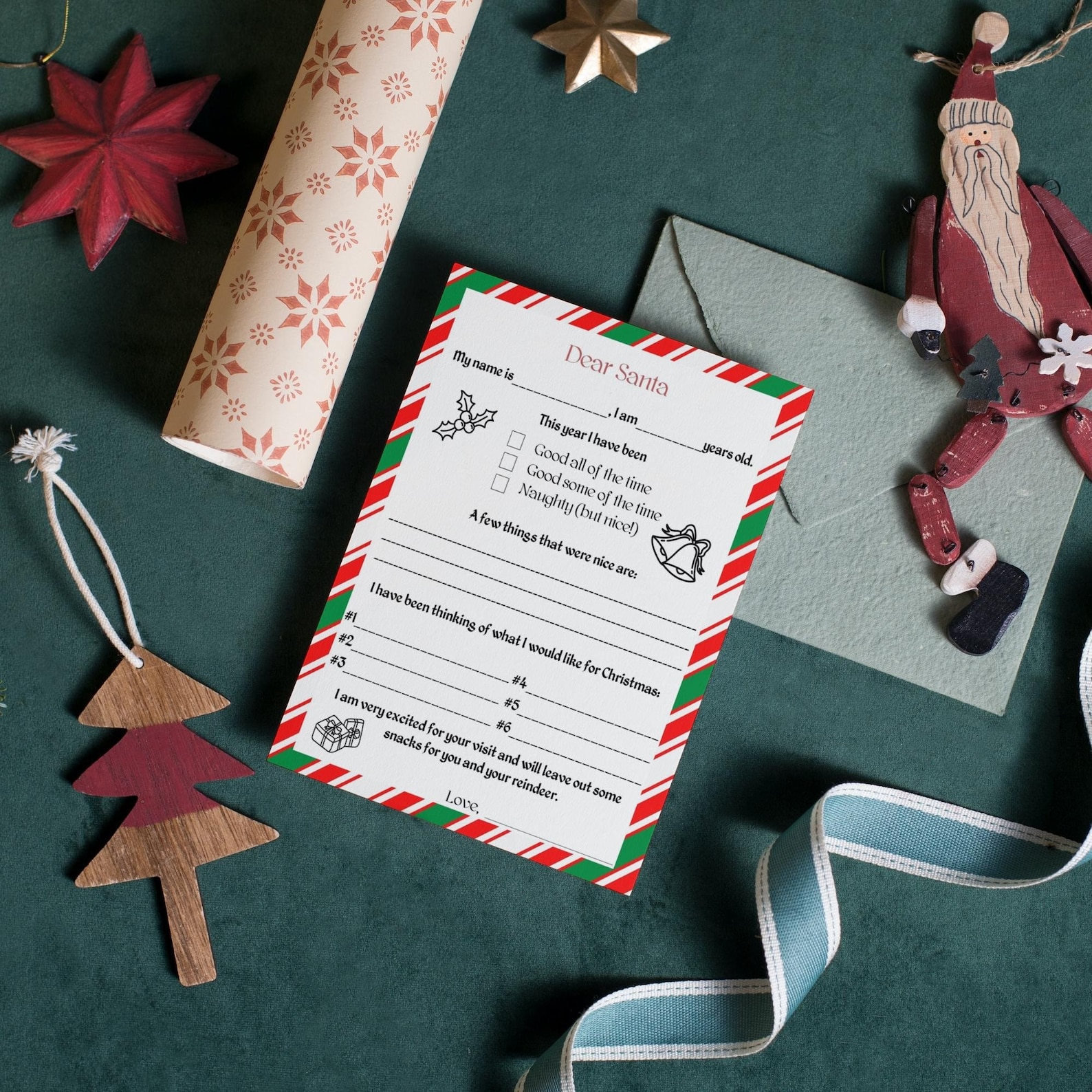 Christmas Wish List Printable, Letters for Santa Claus, Mail for Kids ...