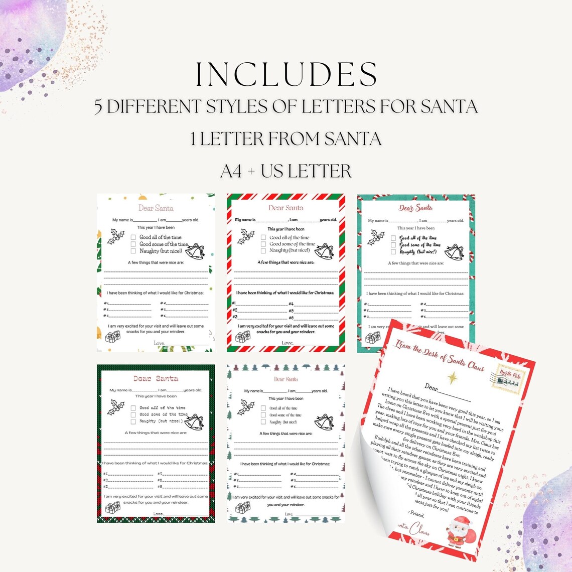 Dear Santa Letter Printable Letter From Santa Christmas Eve - Etsy
