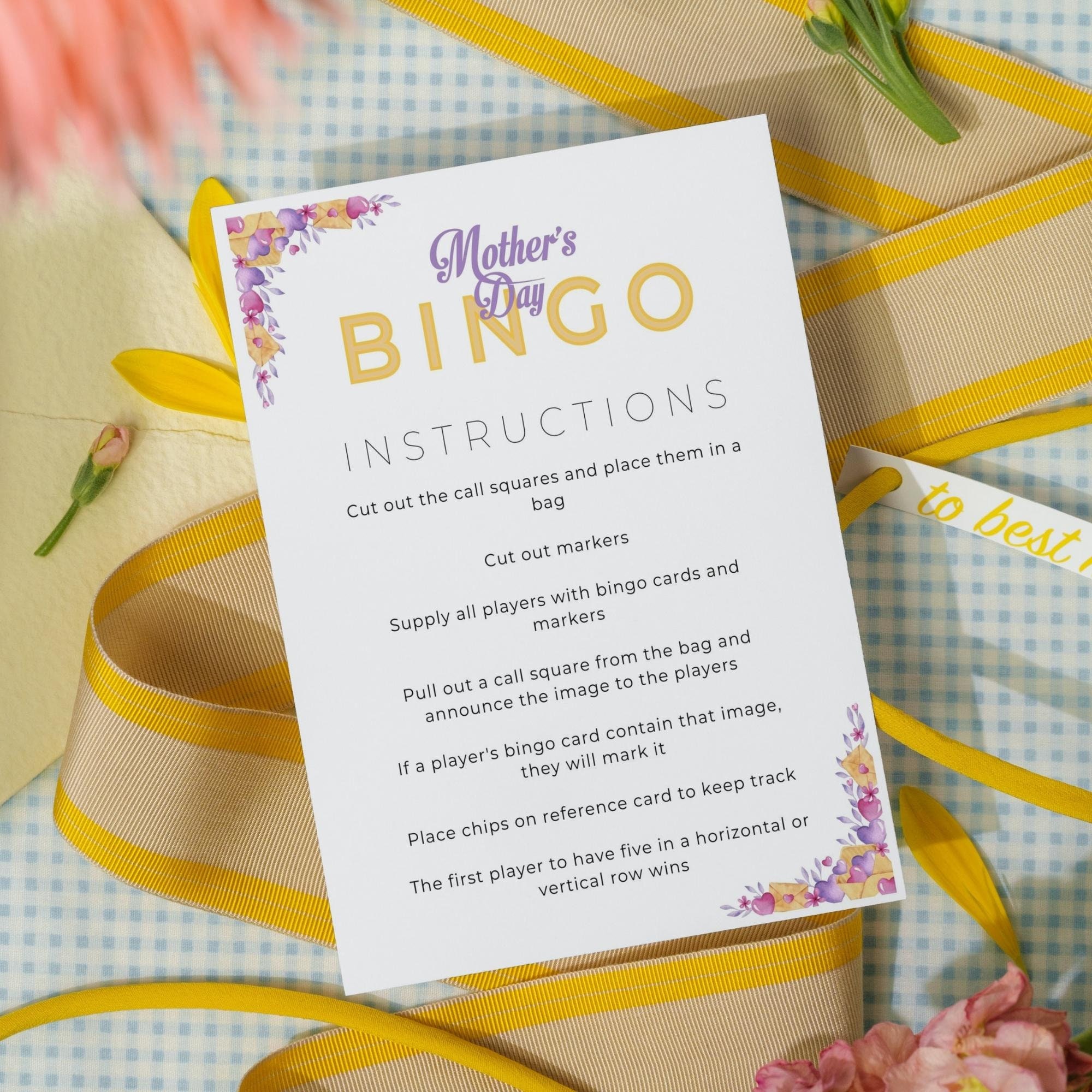 Mother's Day Bingo Printable, 50 Unique Bingo Cards for Kids, School ...