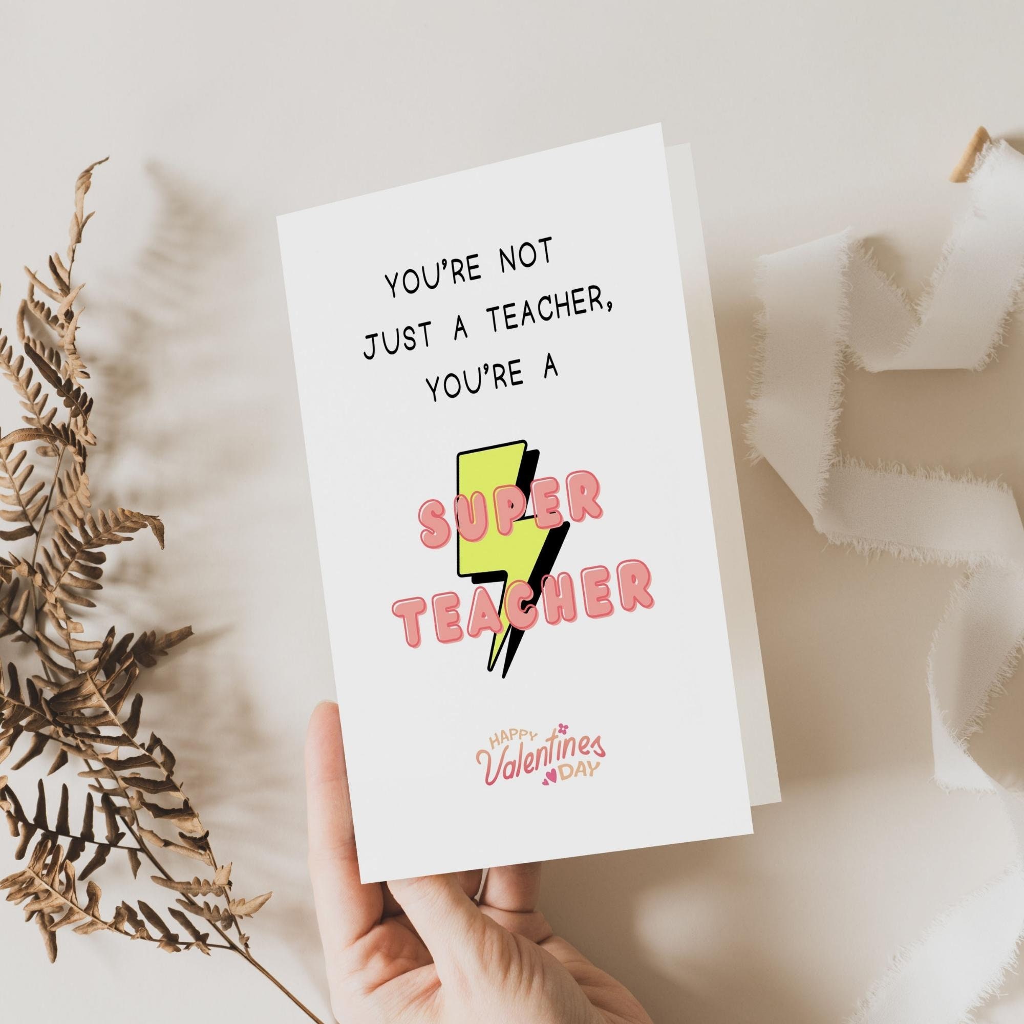 Printable Valentines Day Card for Teacher From Kid, Fully Editable Best ...