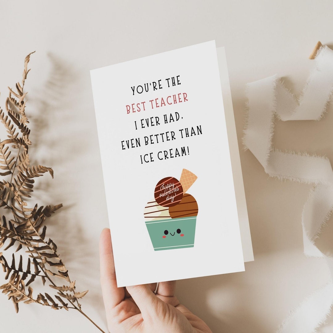 Printable Valentines Day Card for Teacher From Kid, Fully Editable Best ...