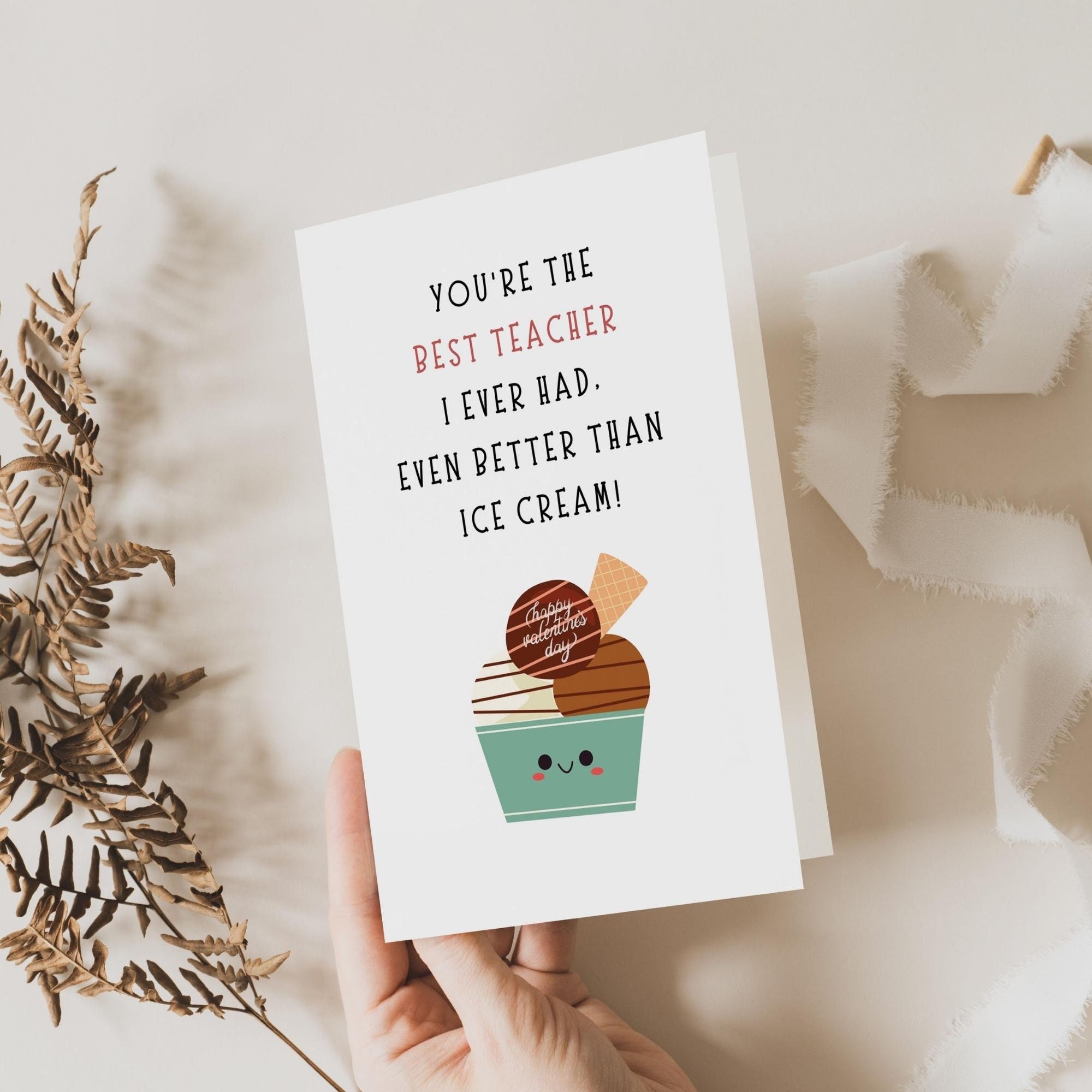 Printable Valentines Day Card for Teacher From Kid, Fully Editable Best ...