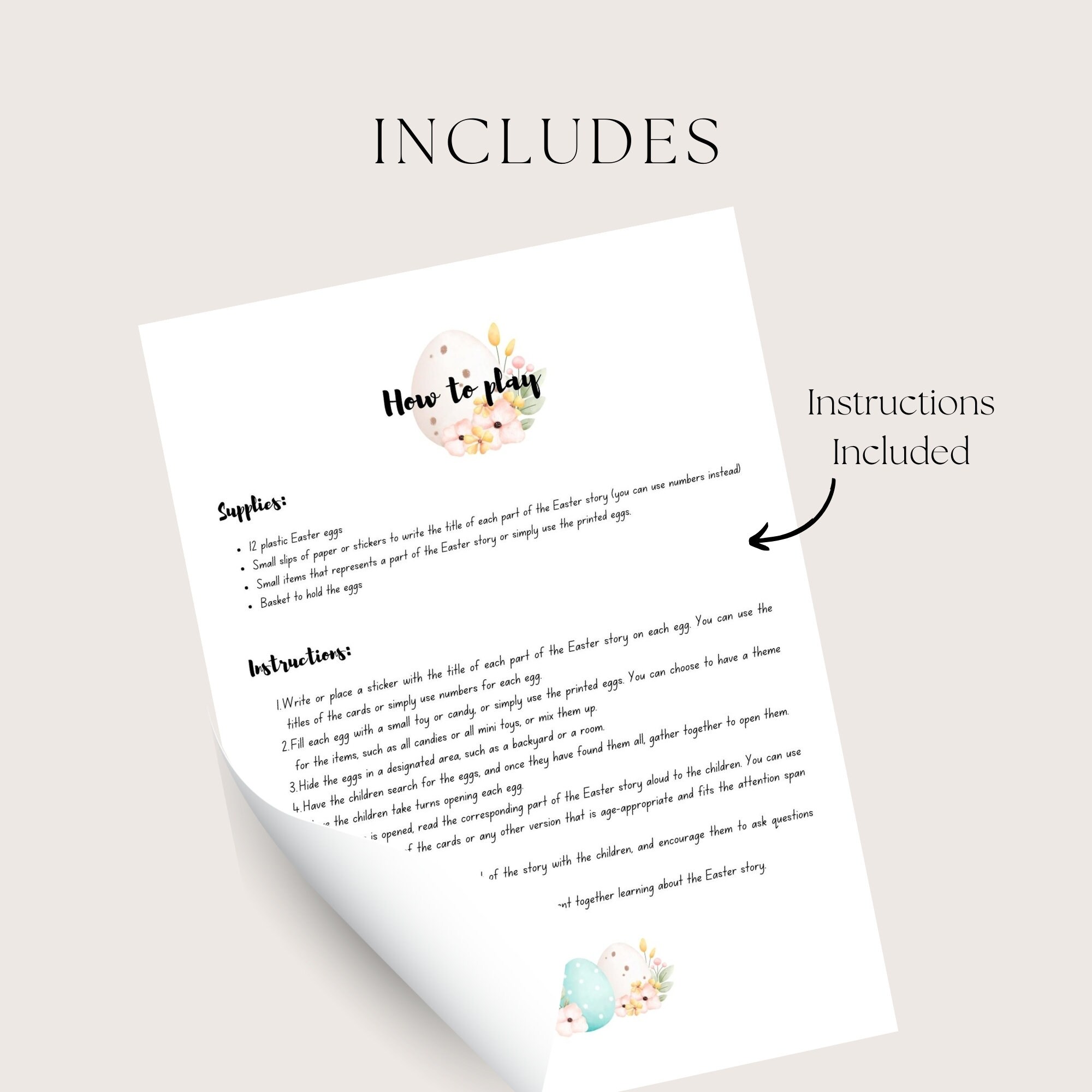 Easter Story Eggs Printable Activity for Kids, Christian Easter Cards ...