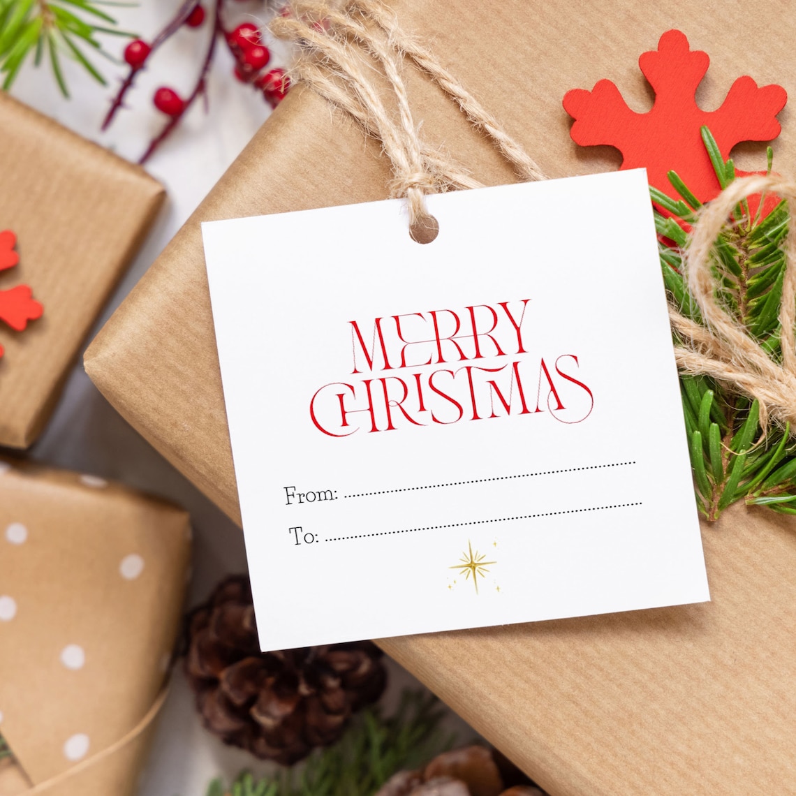 Printable Christmas Gift Tag Bundle Editable Canva Template - Etsy