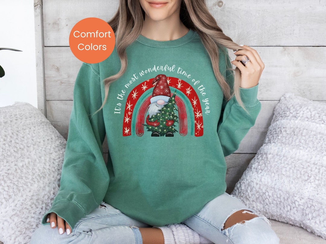 Comfort Colors Christmas Gnome Shirt, Gnome Holiday Shirt for Women ...
